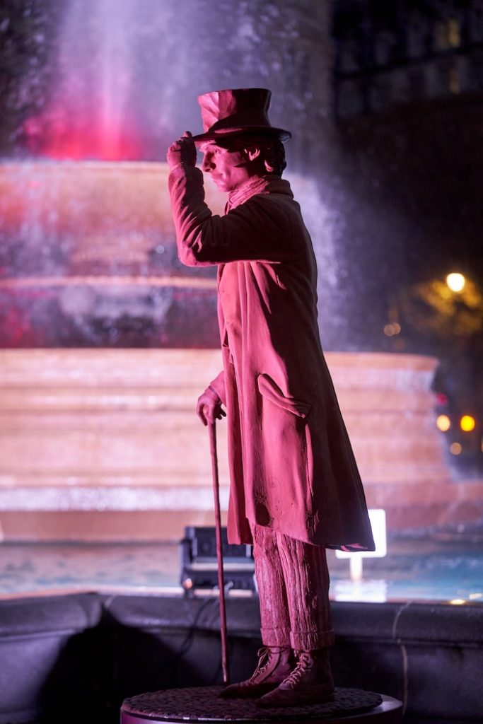 Giant Chocolate Wonka Statue Appears in Trafalgar Square